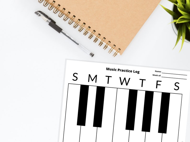 Printable Piano Practice Chart Log Music Habit Tracker Lesson Guide ...
