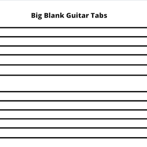 Big Blank Guitar Tab Sheet (instant Download - Large Print), Guitar ...