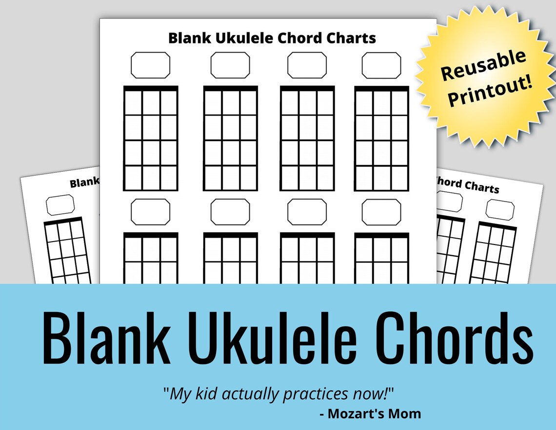 Blank Ukulele Chord Chart for Beginners (instant Download) - Etsy