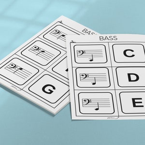 Printable Music Note Flash Cards Bass Clef Printable Flashcards ...