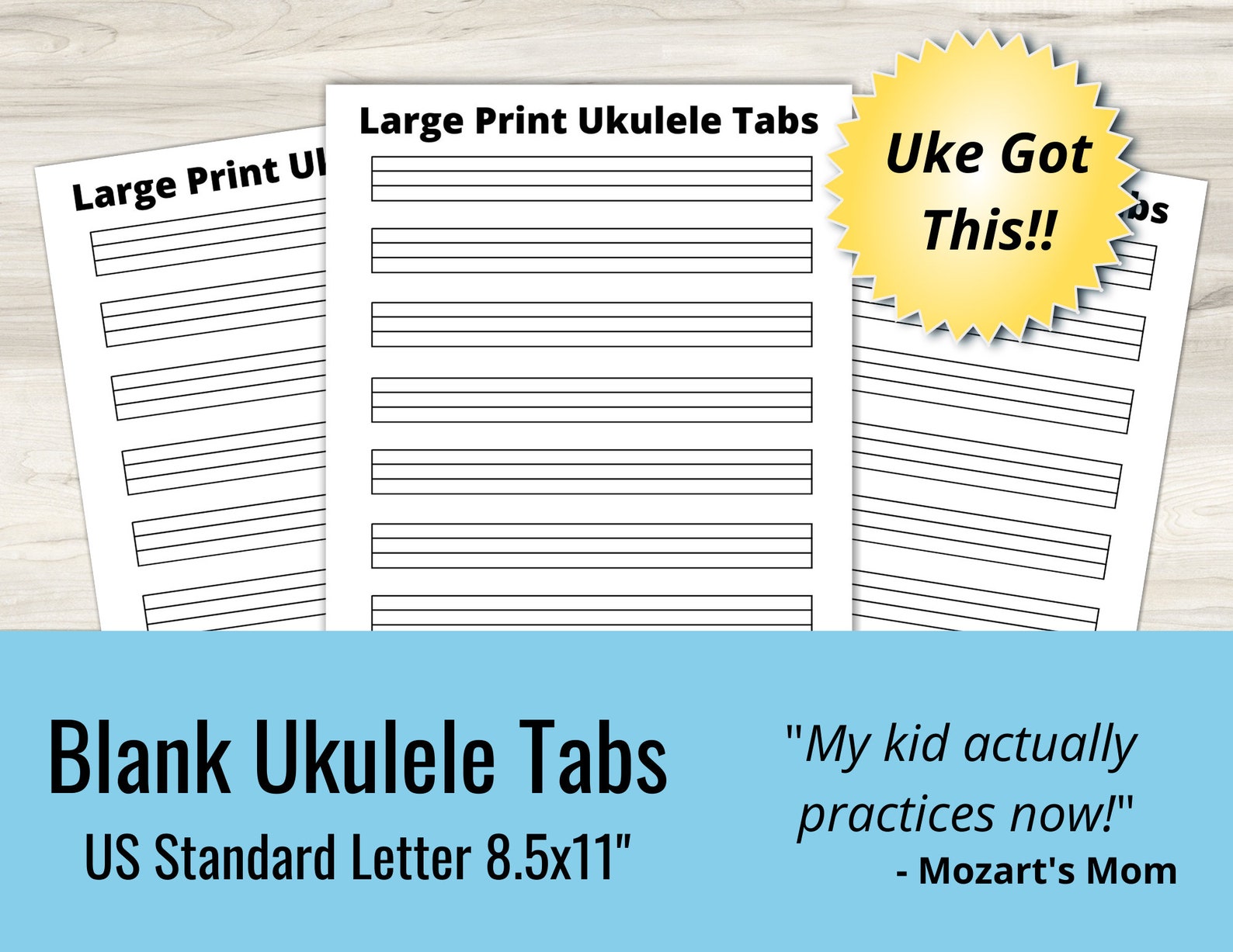 Blank Ukulele Tablature for Beginners, Write and Transcribe Your Own ...