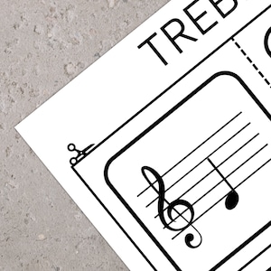 Music Note Flashcards: Treble & Bass Clef - Beginner Musician (PDF) - Etsy