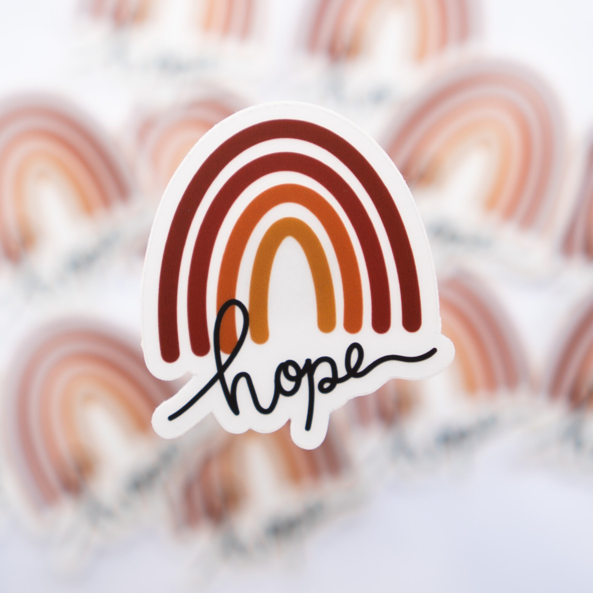 Orange Rainbow Clear Vinyl Sticker, Rainbow Art, Christian Stickers ...