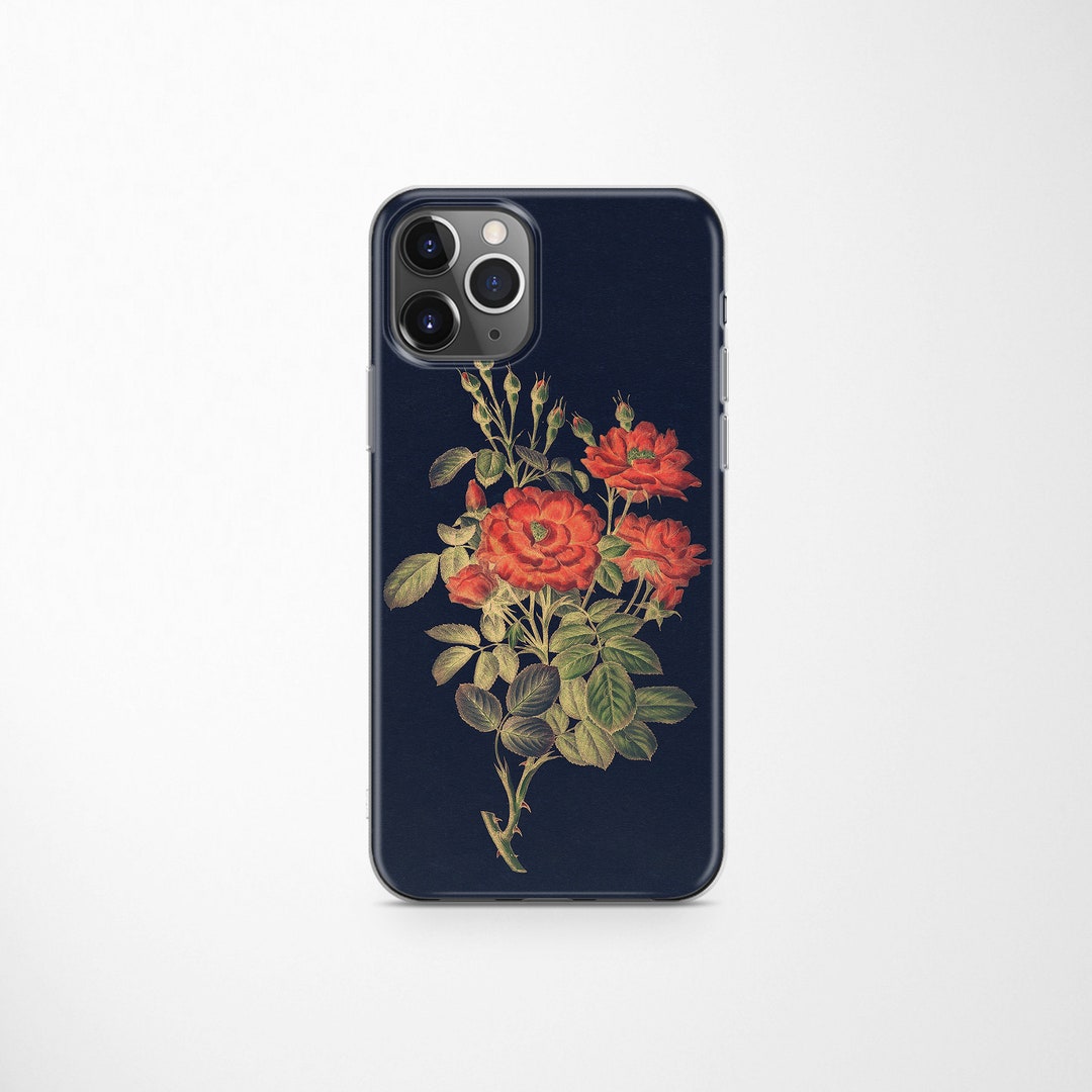 Antique Book Flower Drawing Phone Case for iPhone 13 12 11 Pro Max Mini ...