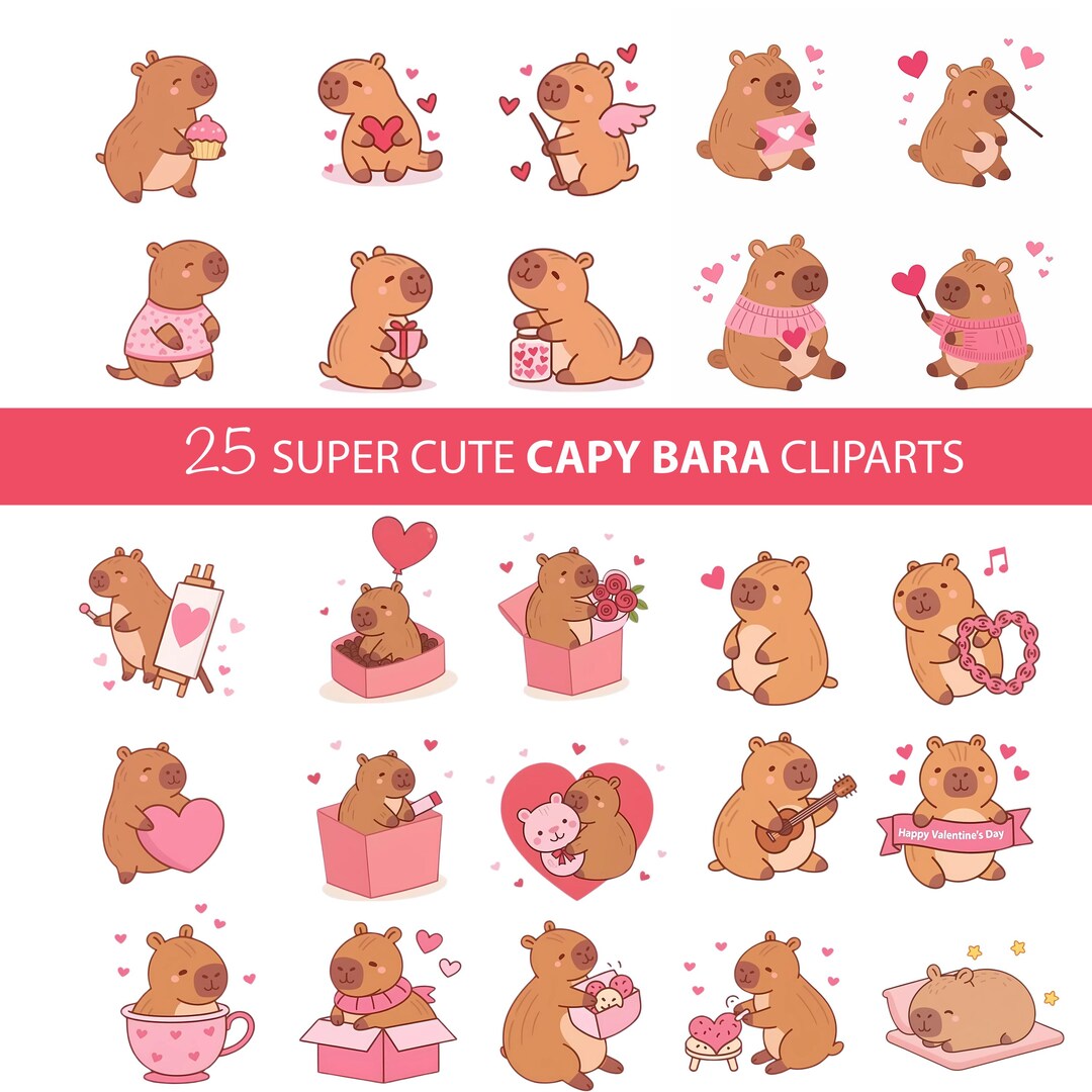 Capybara SVG Bundle Cute Capybara PNG & Funny Clipart Anime Cartoon ...