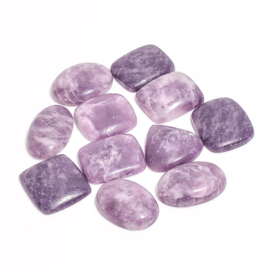 100% Natural Lepidolite Cabochon Loose Gemstone for Making - Etsy