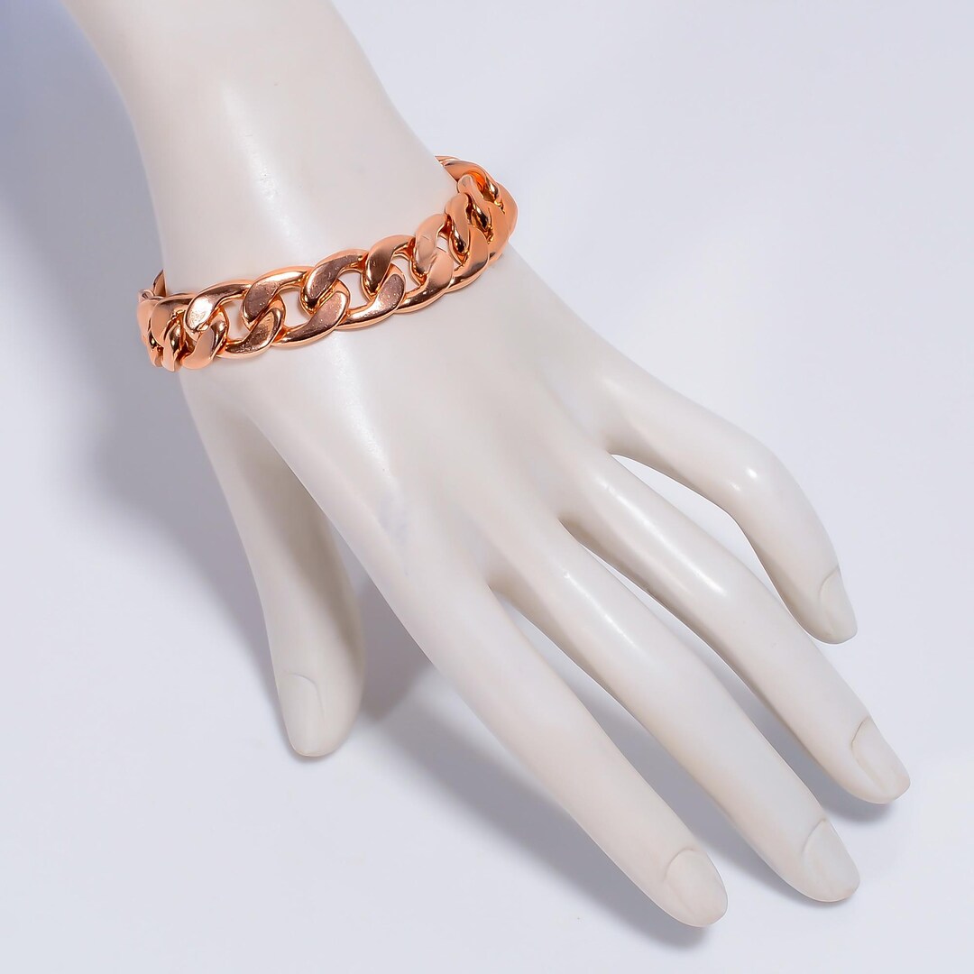 Cuban Curb Bracelet, Copper Chain Bracelet, Copper Jewelry, Unisex ...