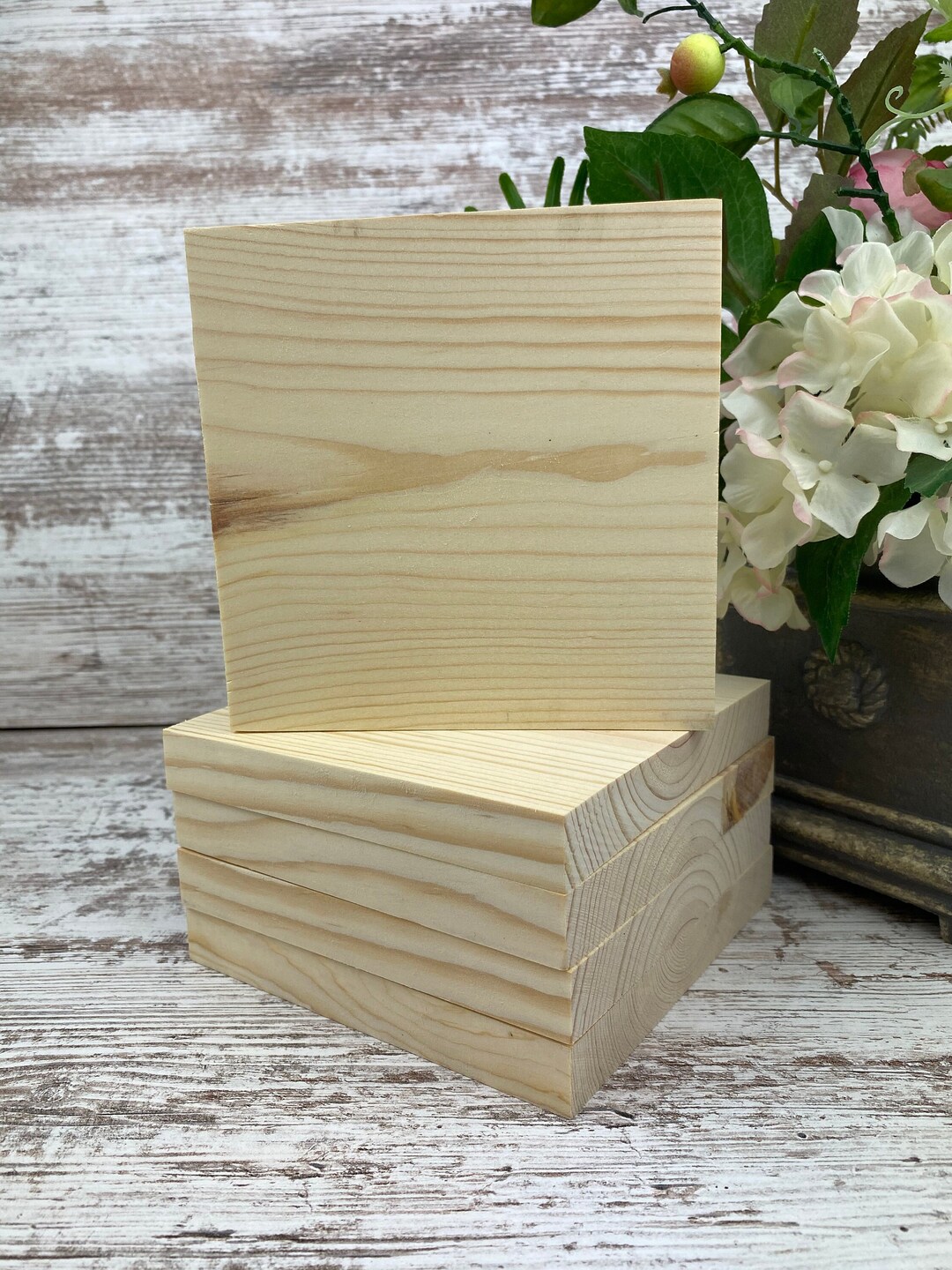 Unfinished Wood Blocks, Set of 5x5 Blank Signs, Wood Craft Supplies ...