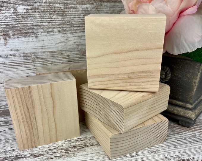 2x4 Unfinished Wood Blocks/3.5 X 3.5 DIY Wood Blanks/crafting Blocks ...