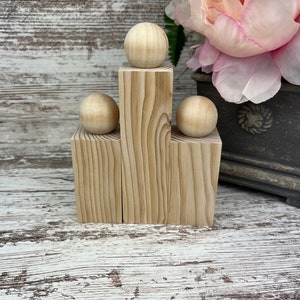 Wood Block Single Parent Unfinished Families DIY Tier Tray - Etsy