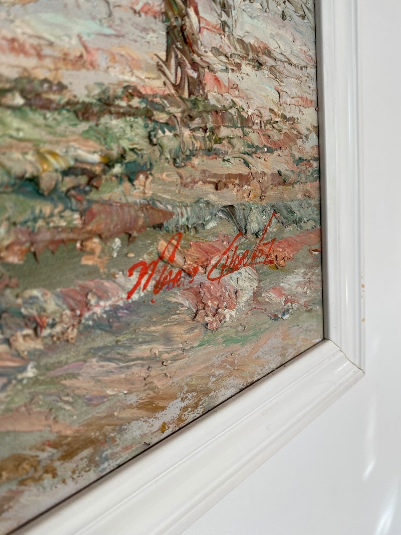 Original 1970's Mid-century Oil Painting Signed by Marie Charlot ...