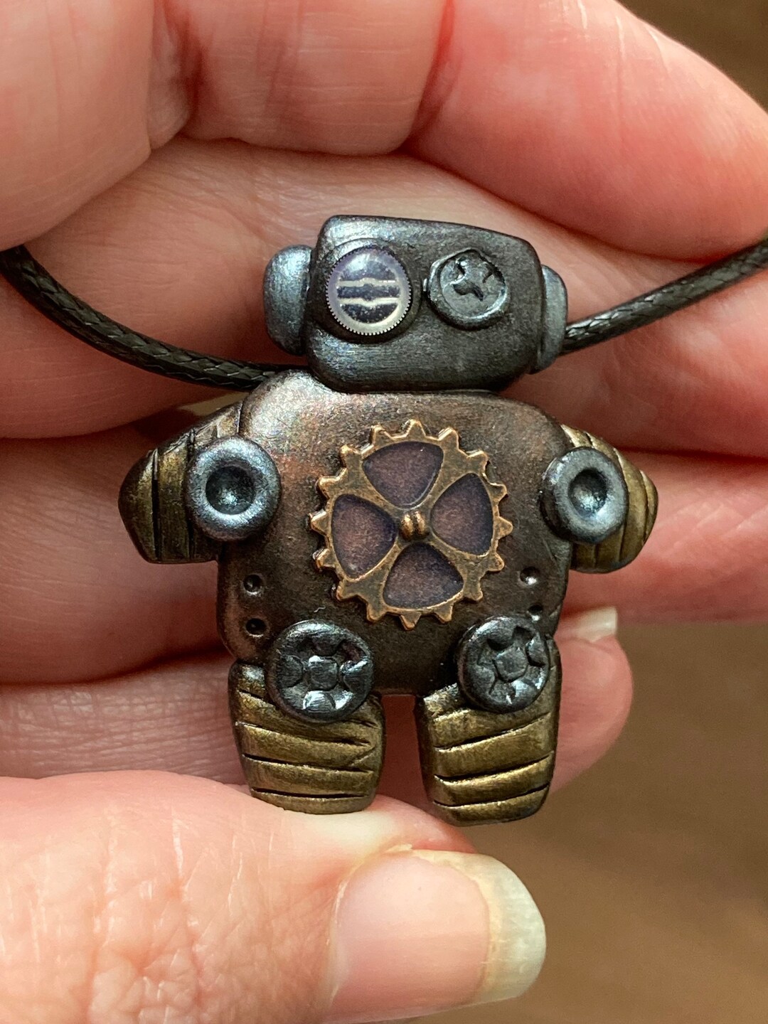 Robot Pendant Necklace, Steampunk Style Alternative Jewellery, Quirky ...