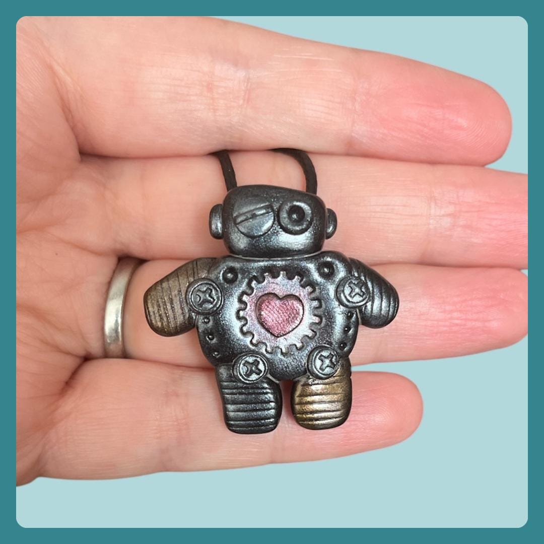 Steampunk Robot Pendant Necklace, Robot Jewellery, Robot Gift, Quirky ...