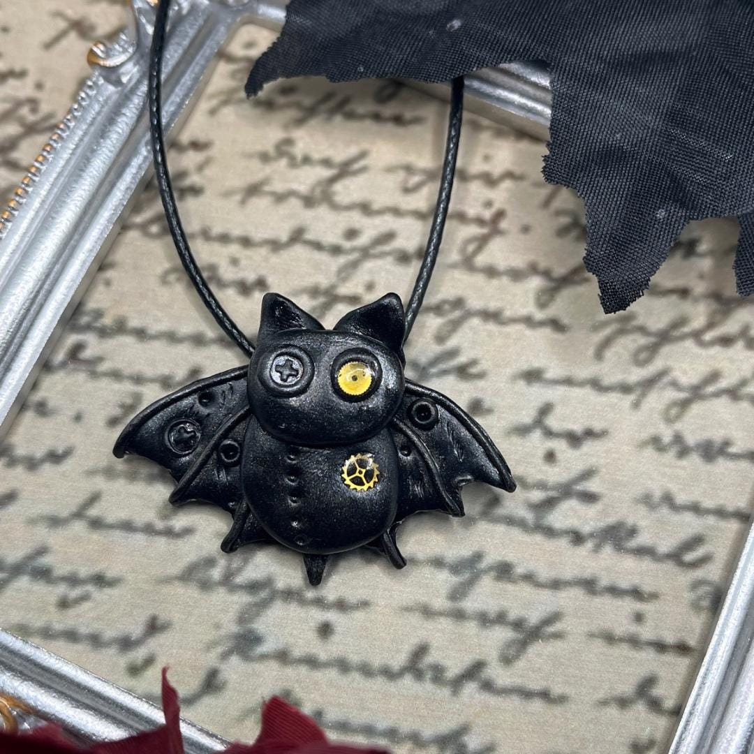 Gothic Steampunk Bat Pendant Necklace, Bat Gift, Bat Lover Jewellery ...