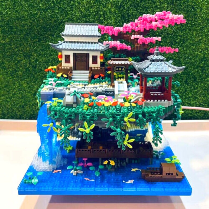 LEGO SET Japanese Style Architecture Cherry Blossom Light up - Etsy