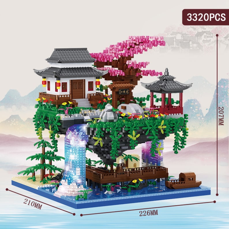 LEGO SET Japanese Style Architecture Cherry Blossom Light up - Etsy