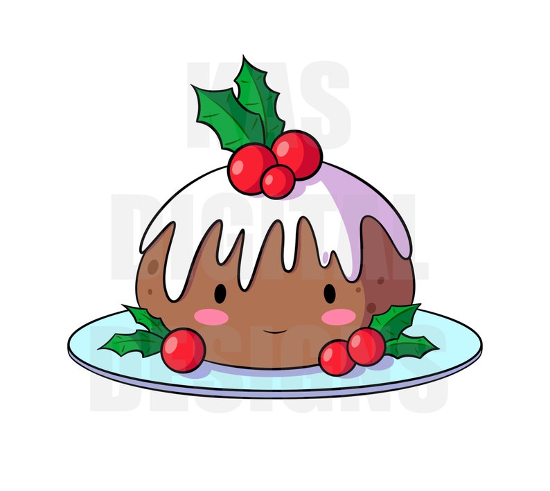 Cute Christmas Pudding SVG, PNG, JPG, Dxf, Cut File, Original Digital ...