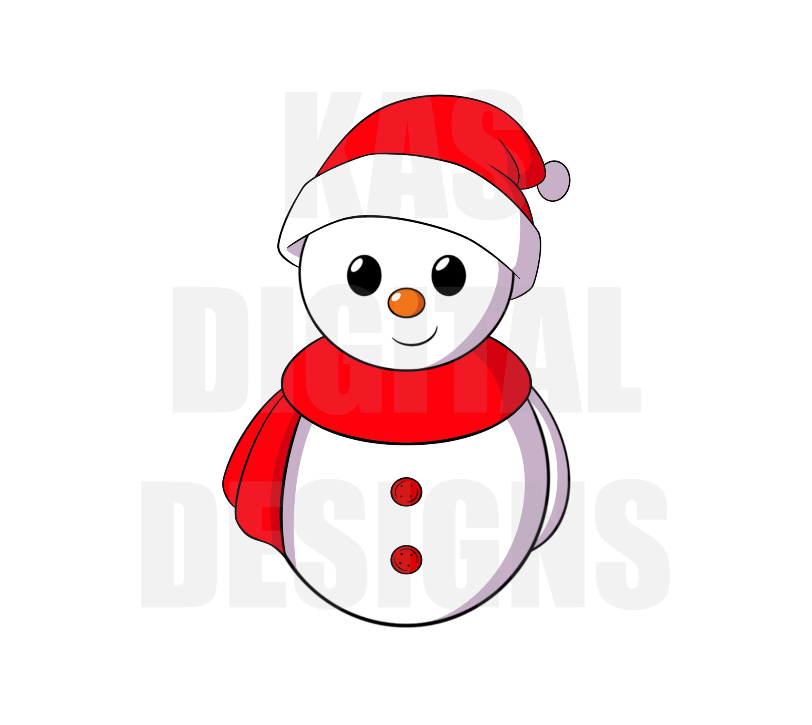Lindo muñeco de nieve navideño, dibujo digital original, archivos SVG ...