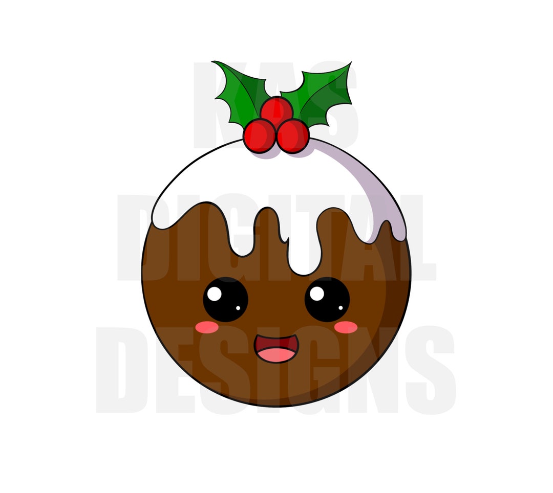 Cute Christmas Pudding SVG, PNG, JPG, Dxf, Cut File, Original Digital ...