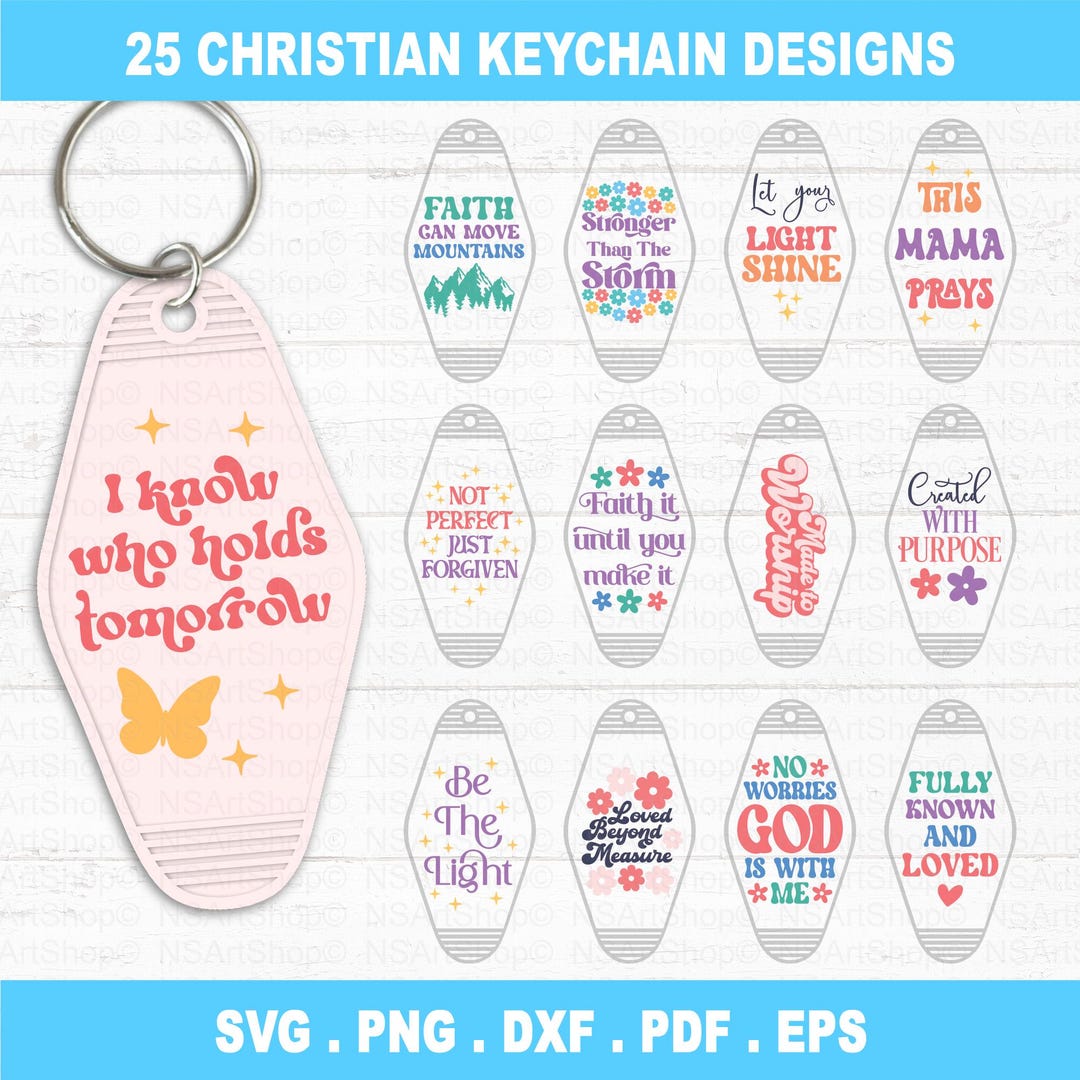 Christian Motel Keychain SVG Bundle, Religious Hotel Keychain Svg ...