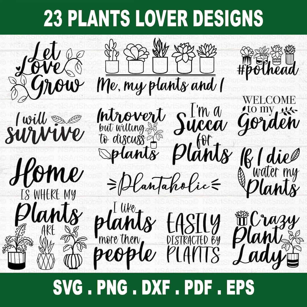 Plant SVG Bundle: Gardener & Plant Mom Quotes (cut Files) - Etsy
