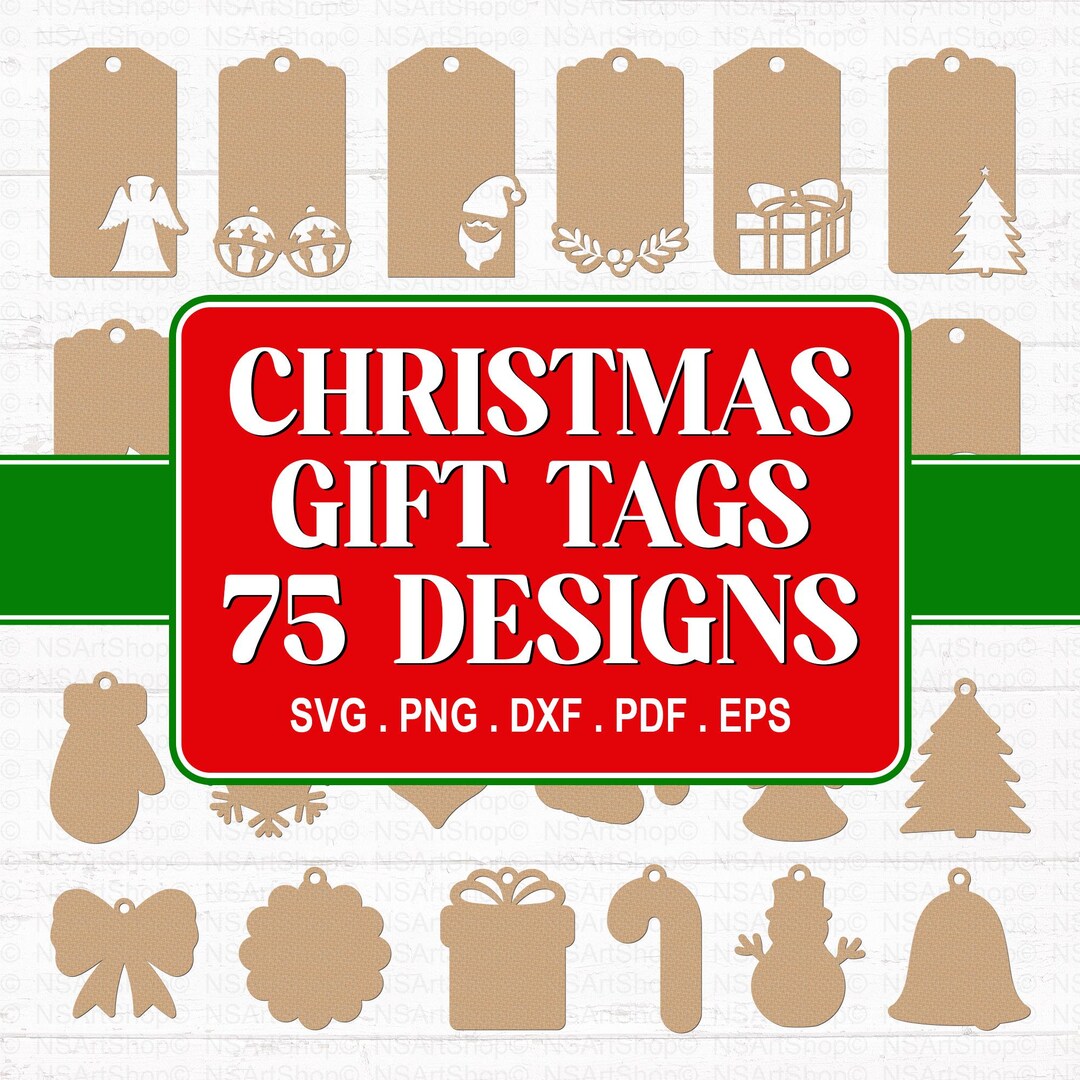 Christmas Gift Tags SVG Bundle: Mega Holiday Label, Santa, Cut File ...