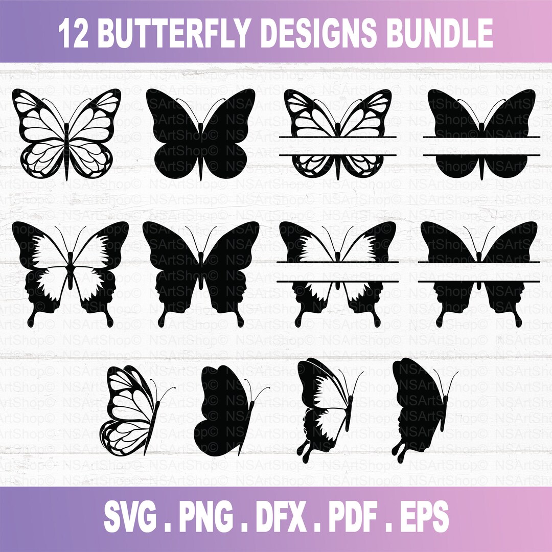 Butterfly SVG, Butterfly Svg Bundle, Butterfly Monogram SVG, Layered ...