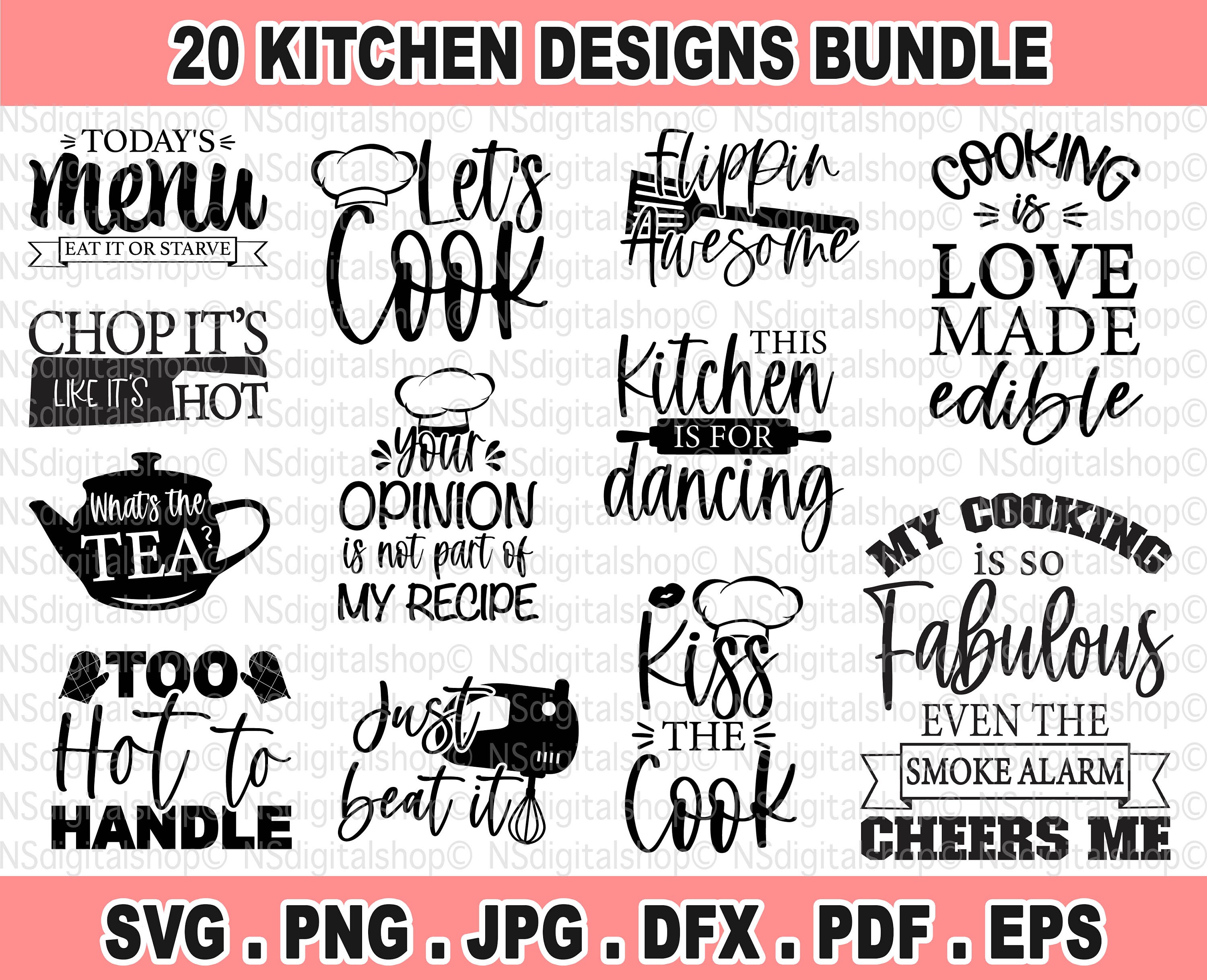 Kitchen Svg Kitchen Svg Bundle Kitchen Cut File Cooking | Etsy Canada