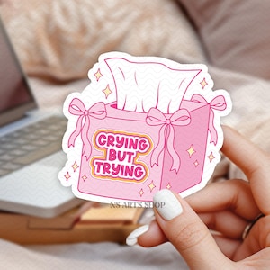 Crying but Trying SVG: Tissue Box Design, Self Care Cut File (digital ...