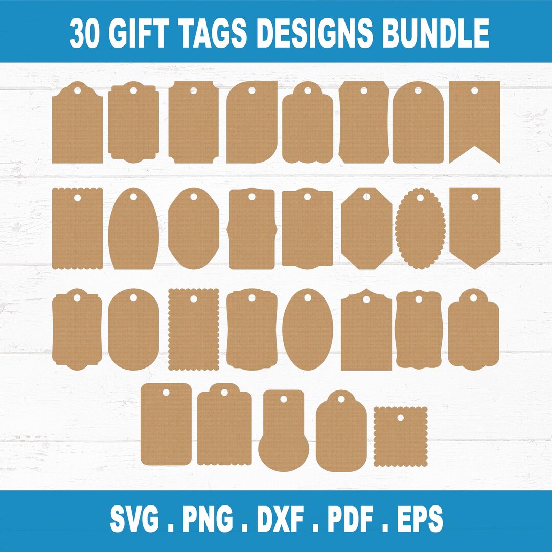 Gift Tag SVG Bundle: Blank Gift Label Templates, Cricut Cut File ...