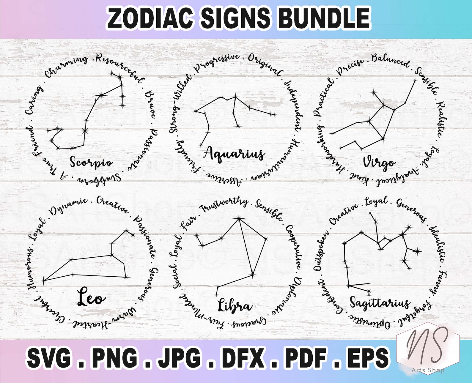 Zodiac Signs SVG Bundle Astrology Signs Svg Zodiac Symbols - Etsy