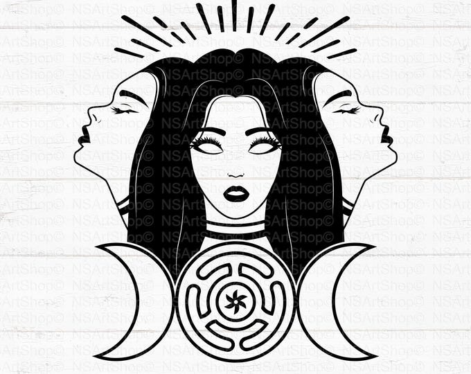 Hecate Goddess SVG PNG Designs | Witchcraft Digital Clipart | Mystical ...