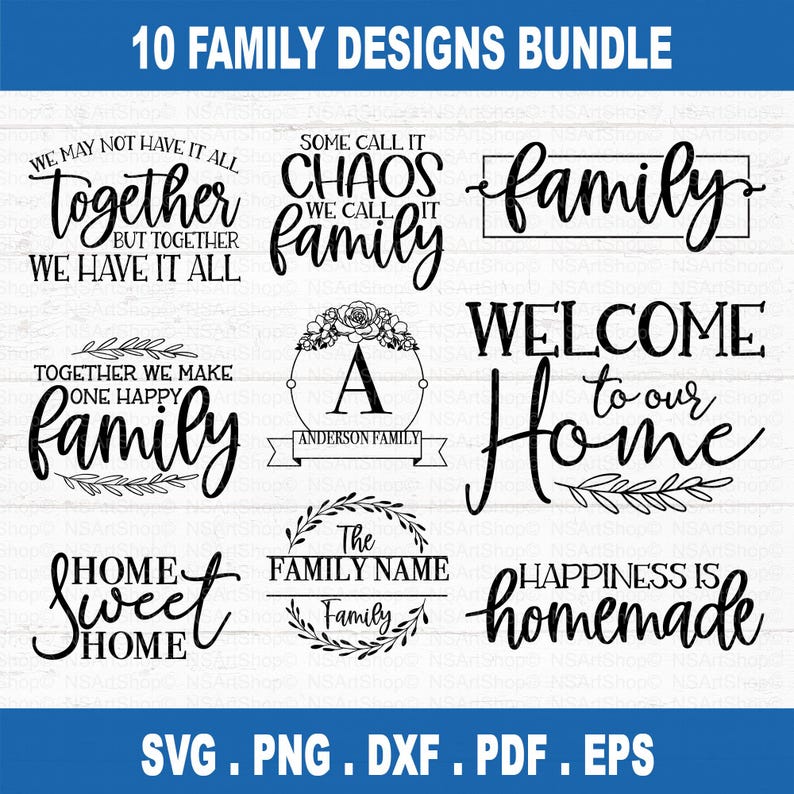 Family Sign SVG Bundle: Rustic Farmhouse Home Decor, Cut File - Etsy