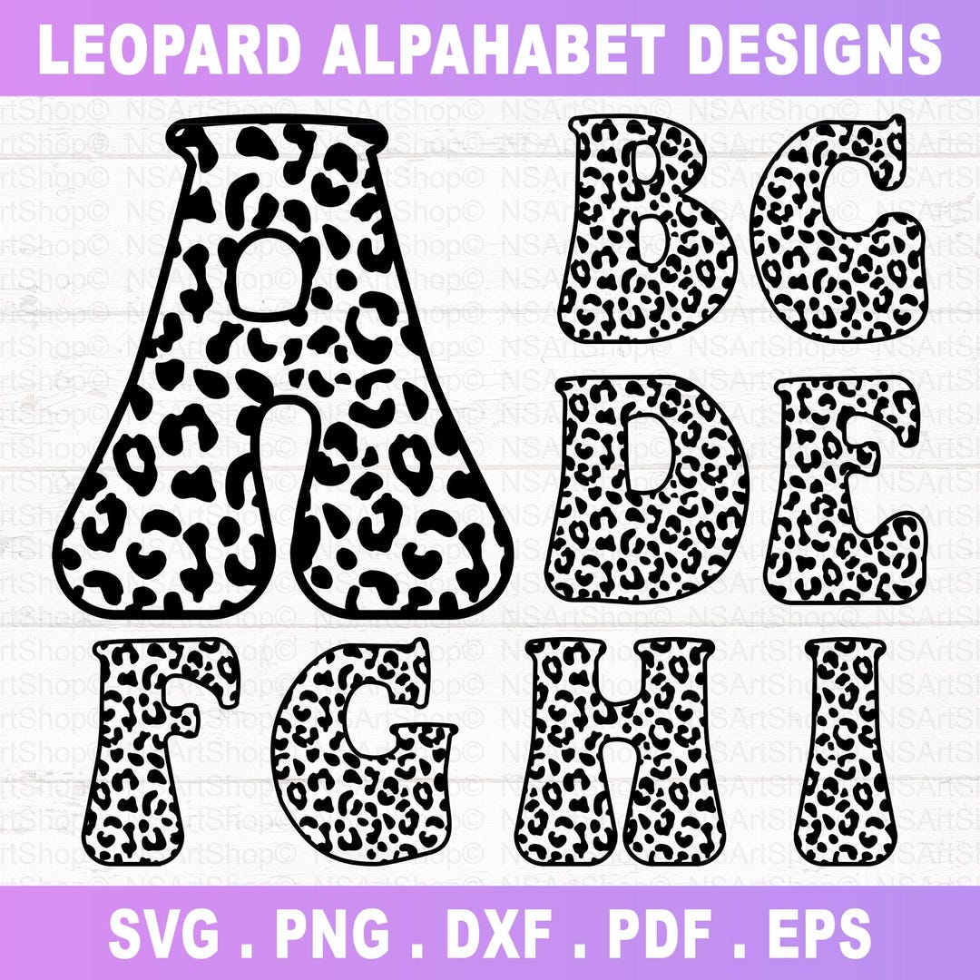 Leopard Alphabet Letter SVG Bundle Animal Print Letters (digital ...