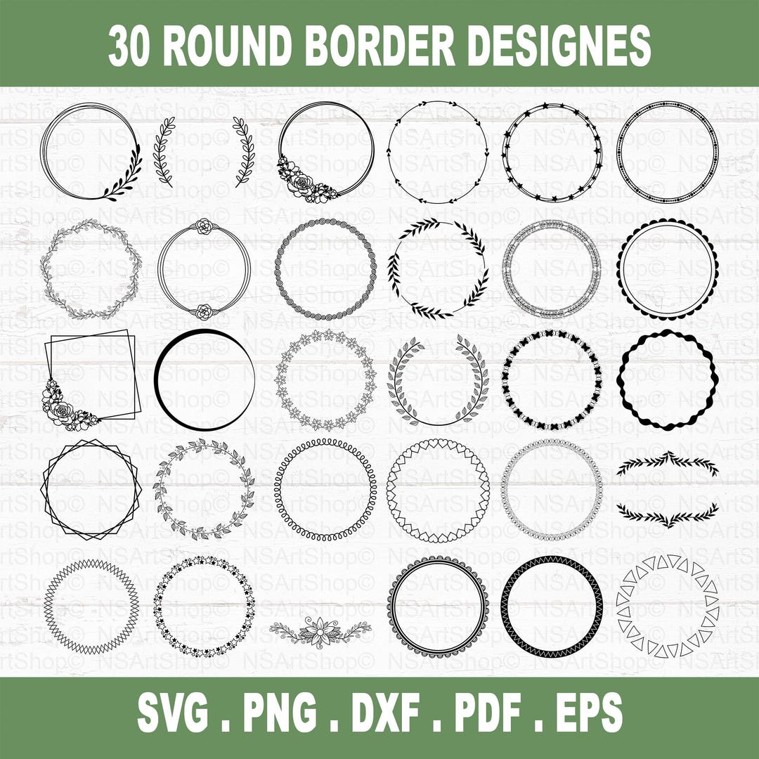 Wreath SVG Bundle, Round Border Svg Bundle, Heart Laurel Wreath Svg ...
