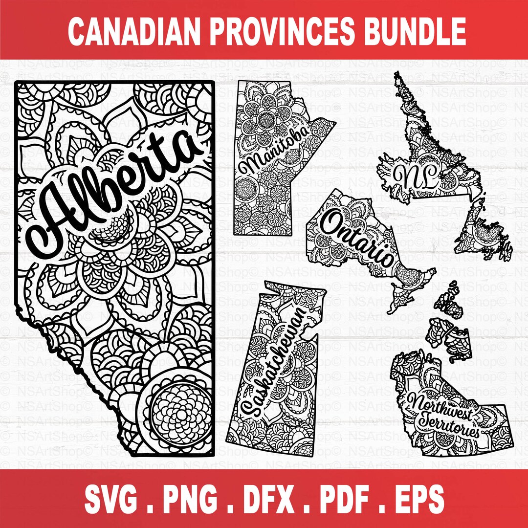 Canada Provinces SVG Bundle, Canada Svg Bundle, Canada Eh SVG, Map ...