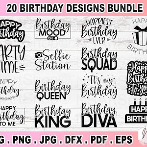 Happy Birthday Svg Bundle Birthday Svg Birthday Party Svg | Etsy