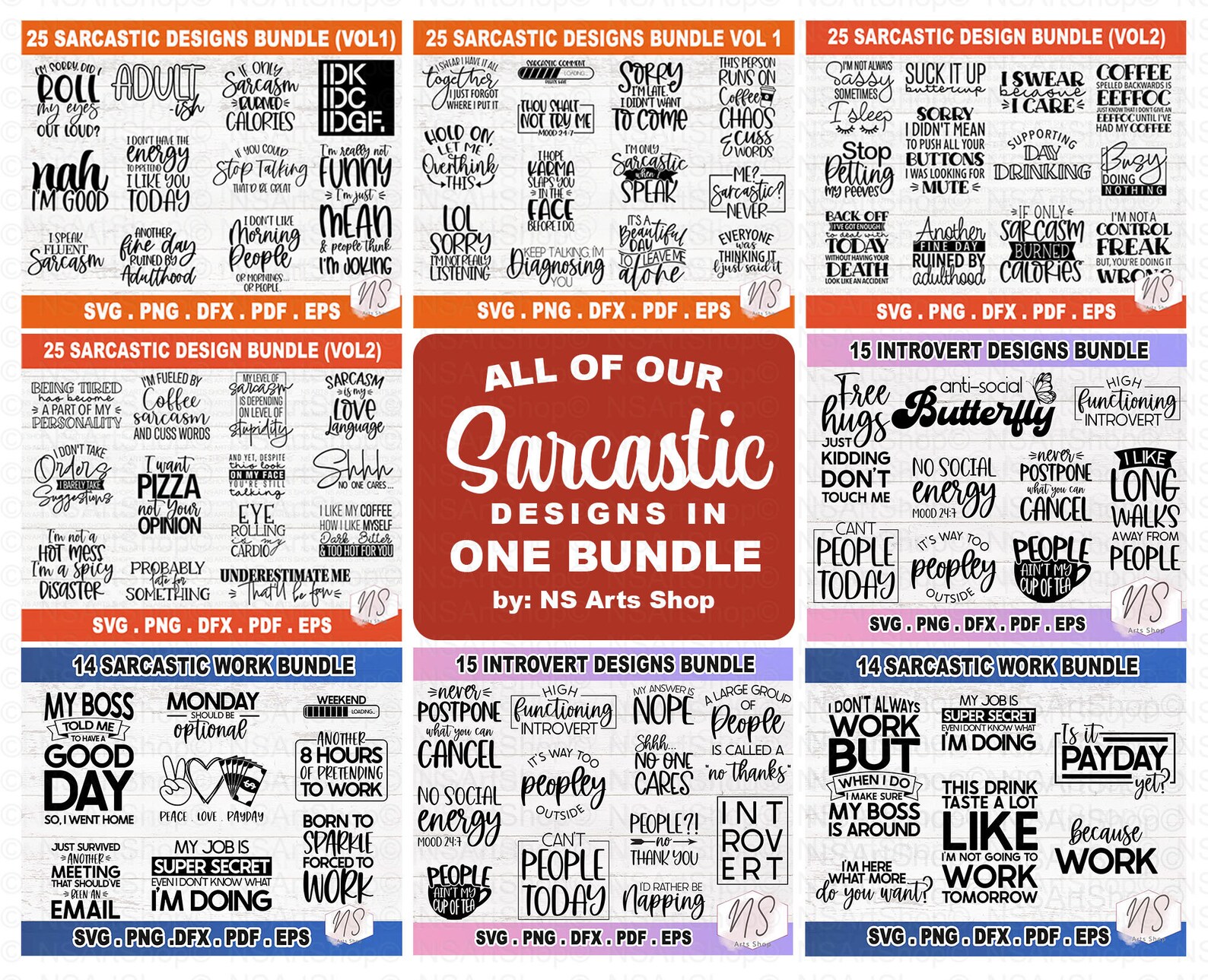 Sarcastic SVG Bundle: Mega Sassy and Snarky Designs - Digital Download ...