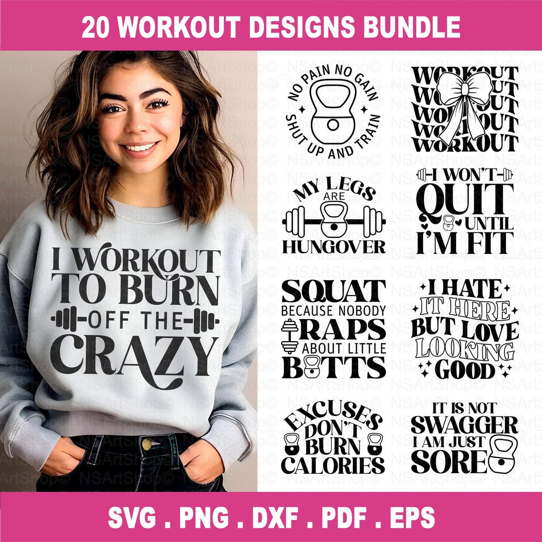 Workout SVG Bundle, Gym Motivation Svg, Gym Quotes Svg, Fitness Svg ...