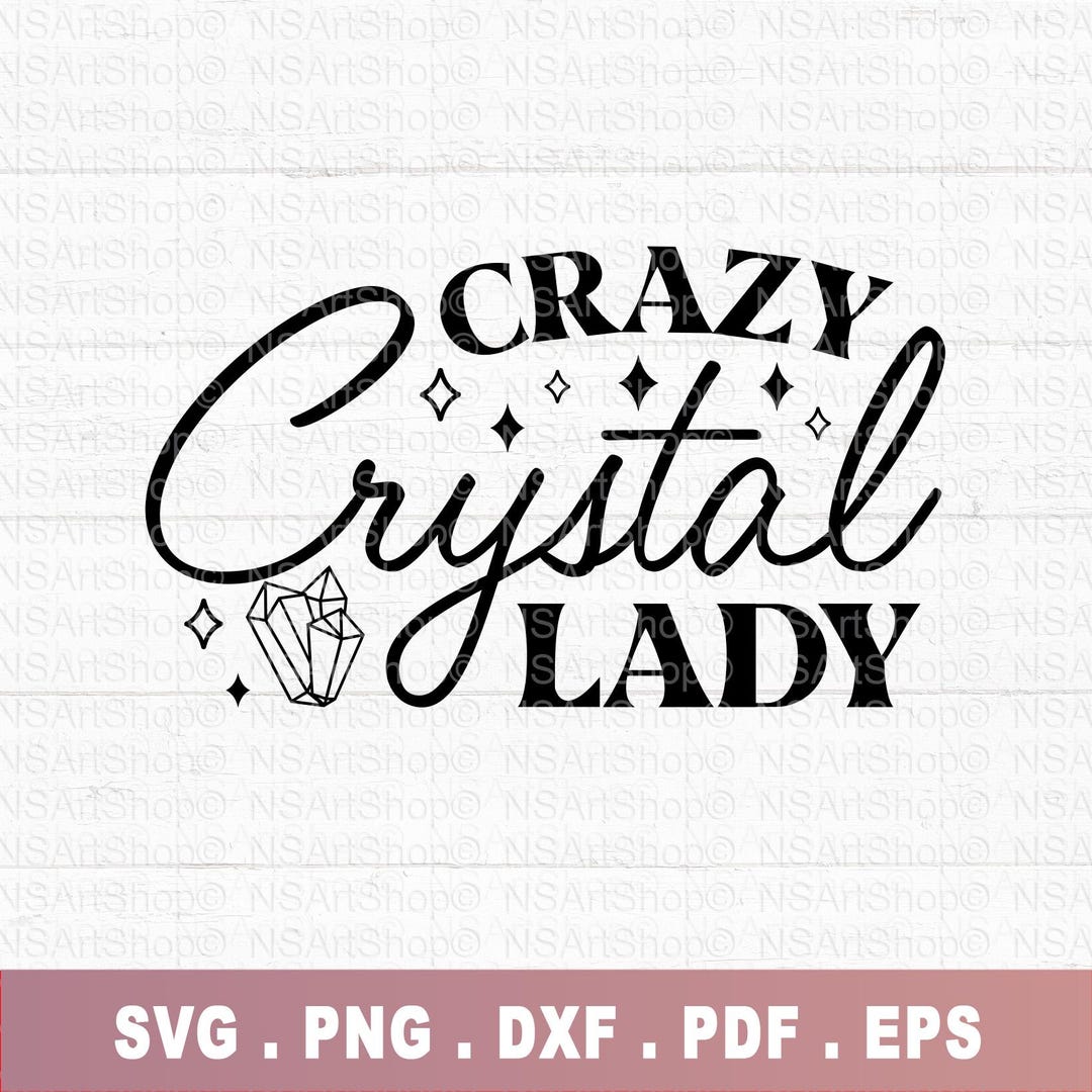 Crazy Crystal Lady SVG: Witchy Boho Design (digital Download) - Etsy