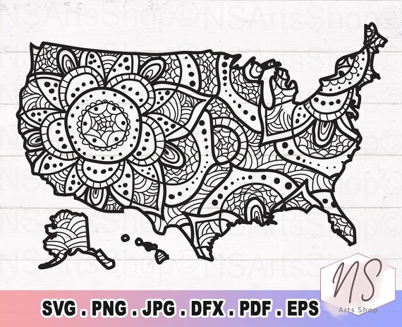 USA Map Svg United State of America Map United State Map - Etsy