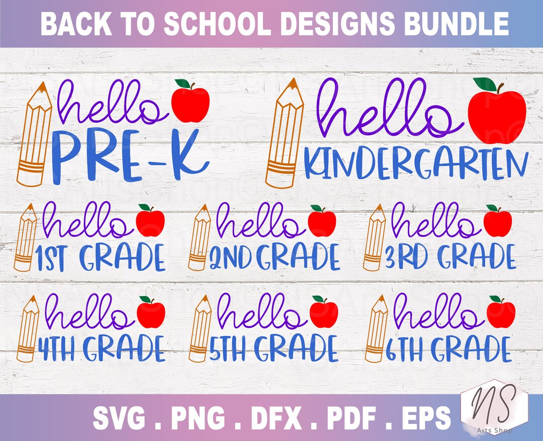 Back to School SVG Bundle, First Day of School Svg, Hello Second Grade ...