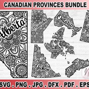 Canada Provinces SVG Bundle Canada Svg Bundle Map Outline | Etsy
