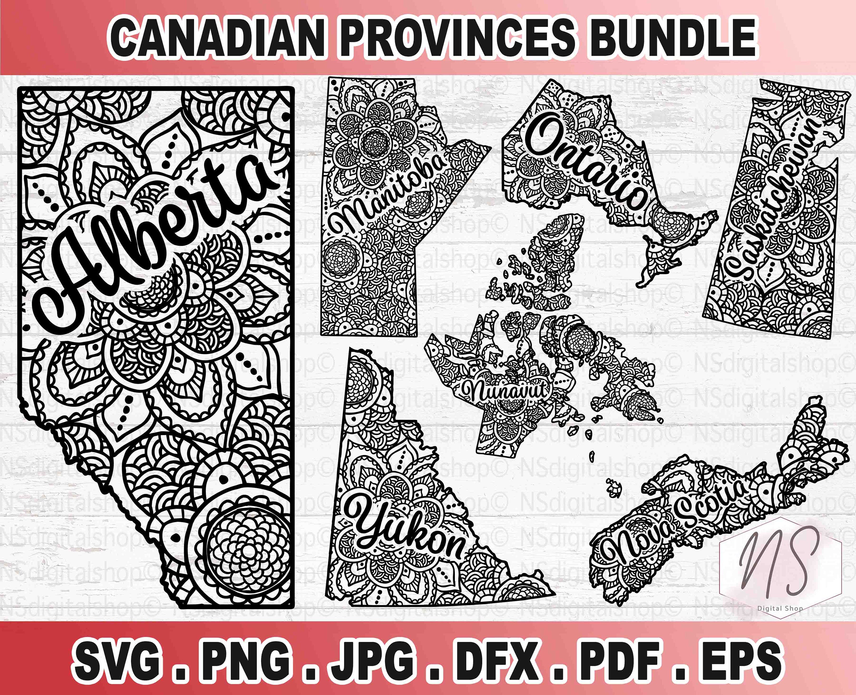 Canada Provinces SVG Bundle Canada Svg Bundle Map Outline | Etsy