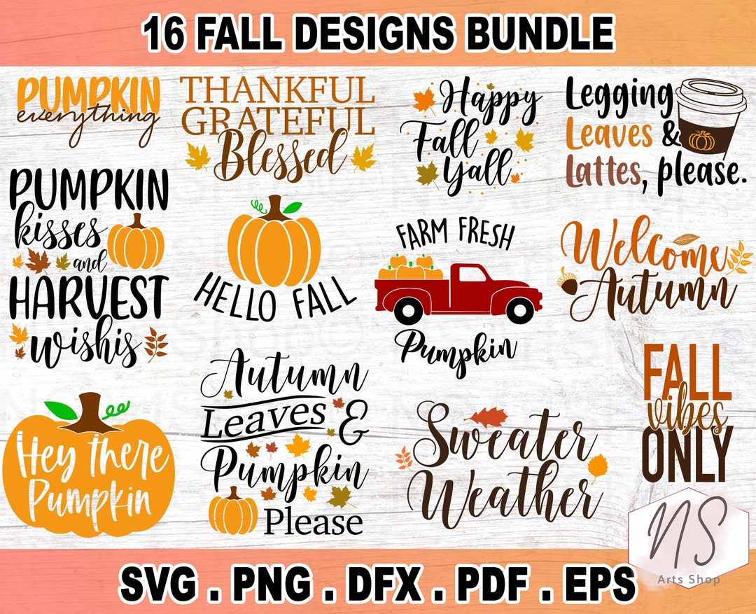 Fall SVG Fall SVG Bundle Autumn Svg Thanksgiving Svg Fall - Etsy