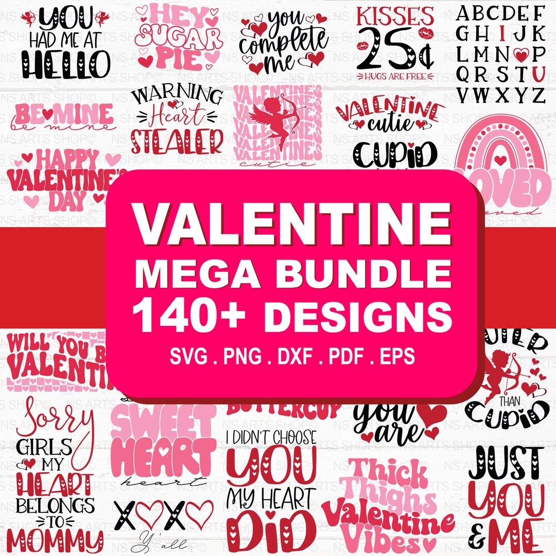 Mega Valentine Svg Bundle, Valentines Day Svg Bundle, Love Svg ...