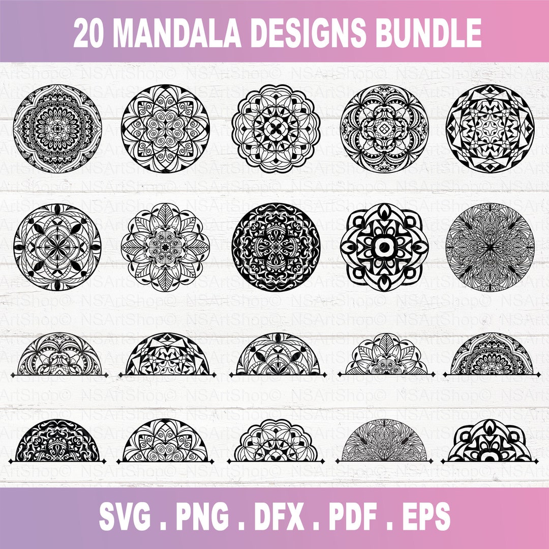 Mandala Svg Designs, Mandala Svg Bundle, Mandala Svg for Cricut, Floral ...