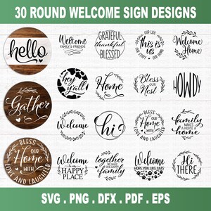 Round Welcome Sign - Etsy