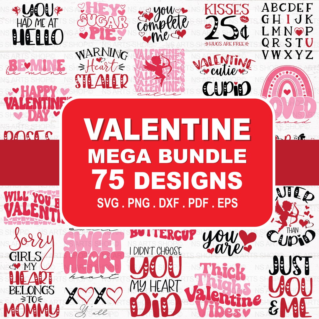 Mega Valentine Svg Bundle, Valentines Day Svg Bundle, Love Svg ...