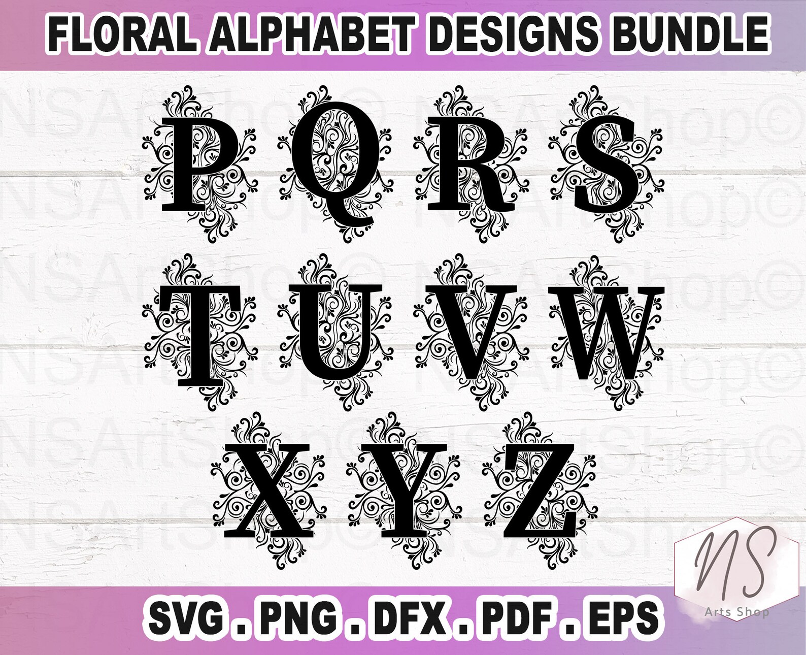 Floral Alphabet SVG Floral Letters SVG Flower Monogram Frame - Etsy